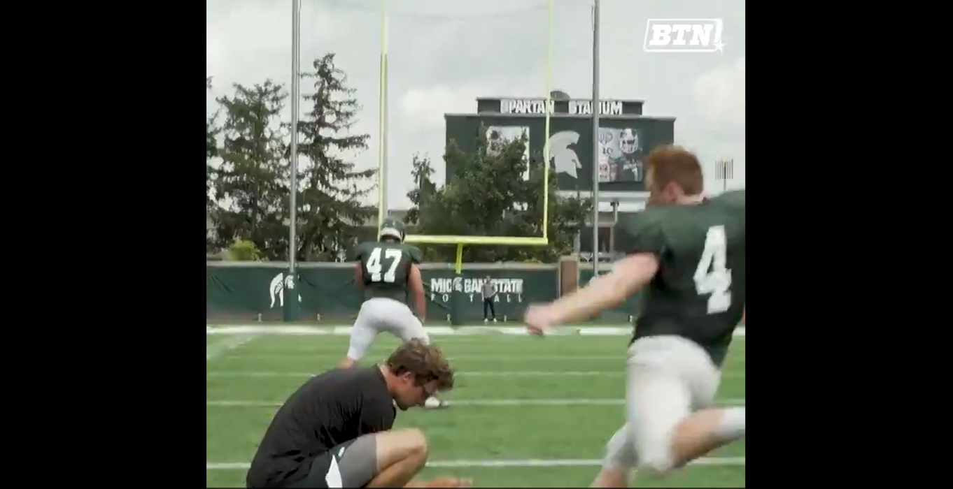 WATCH: MSU kicker Matt Coghlin drills long-distance FGs with both feet