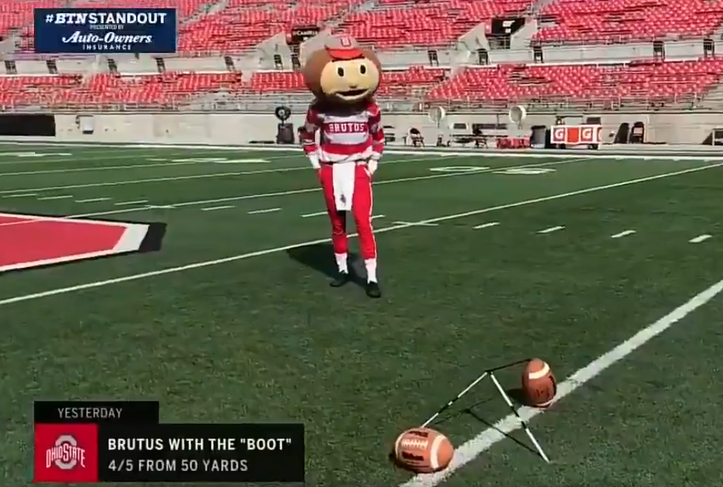 Ohio State's mascot, Brutus, has an absolute boot, makes four-of-five ...