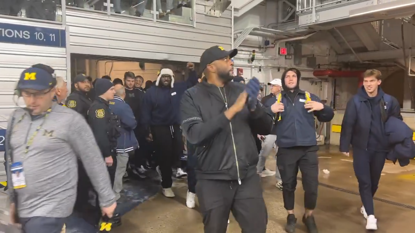 Michigan recognized inside Yost Ice Arena after returning from The Game
