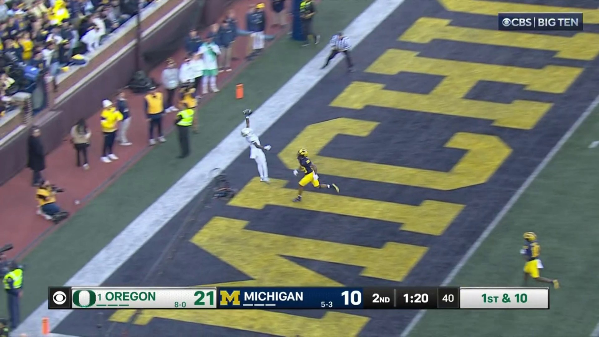 Evan Stewart's ridiculous Catch of the Year vs. Michigan wiped out by ...