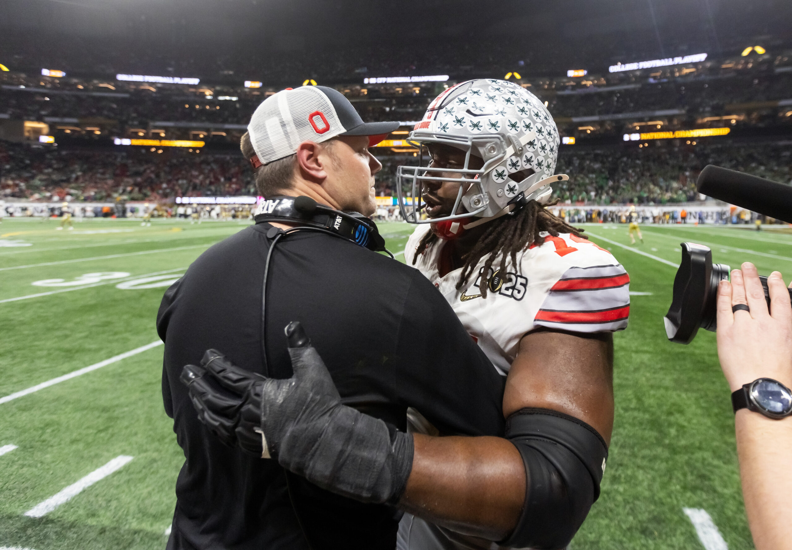Ohio State OL coach Justin Frye interviews with Chicago Bears