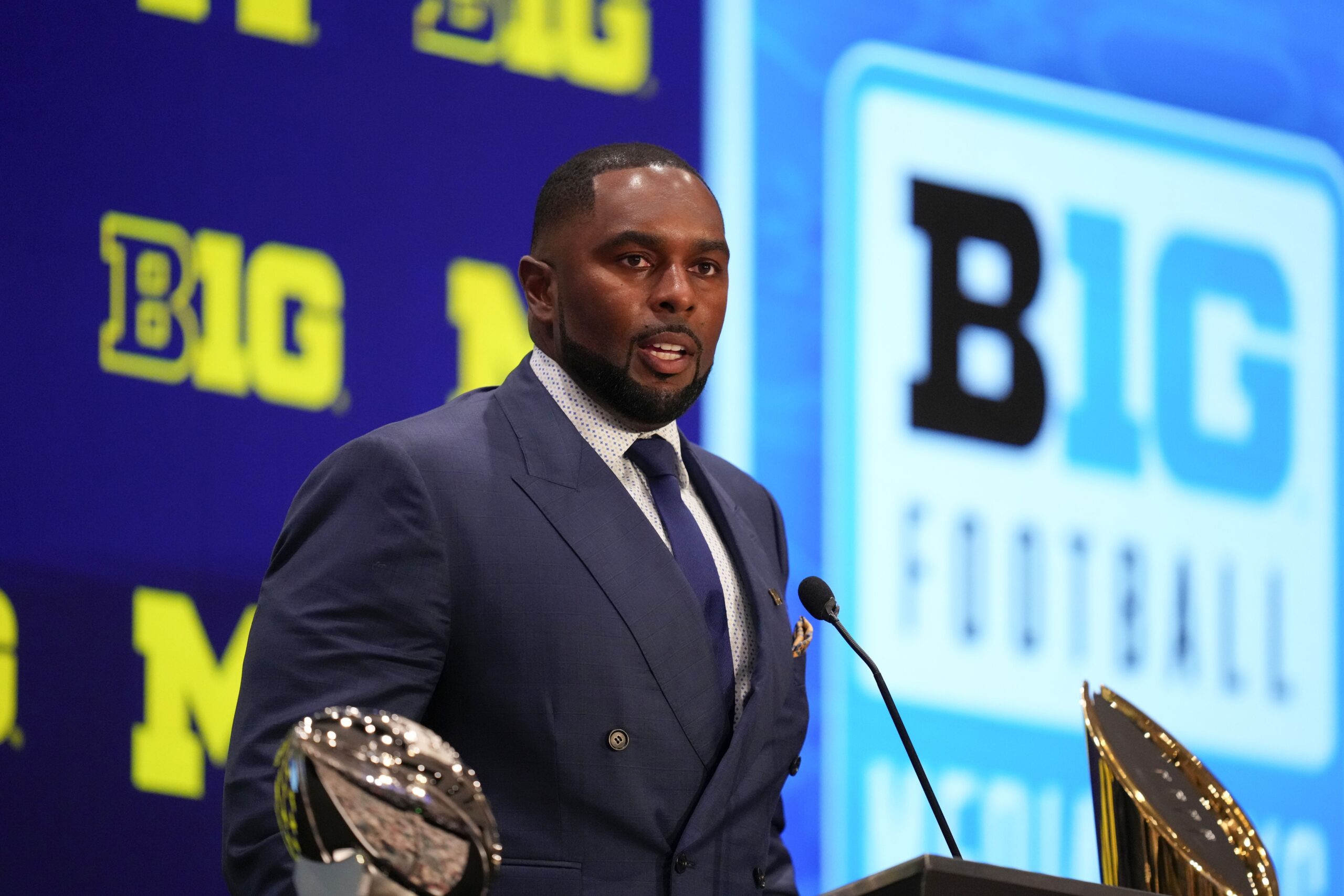 Sherrone Moore addresses Michigan attempting to plant flag at Horseshoe ...