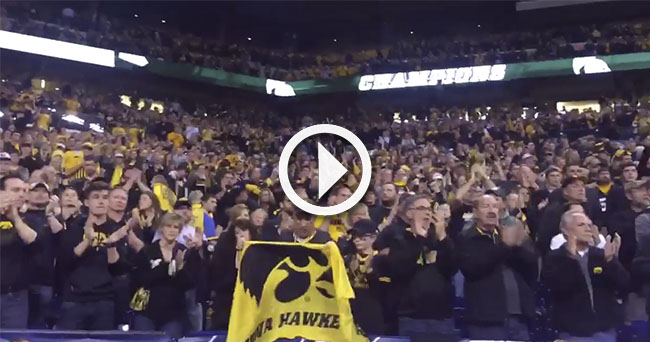 VIDEO: Iowa gets awesome standing ovation from fans at Lucas Oil Stadium