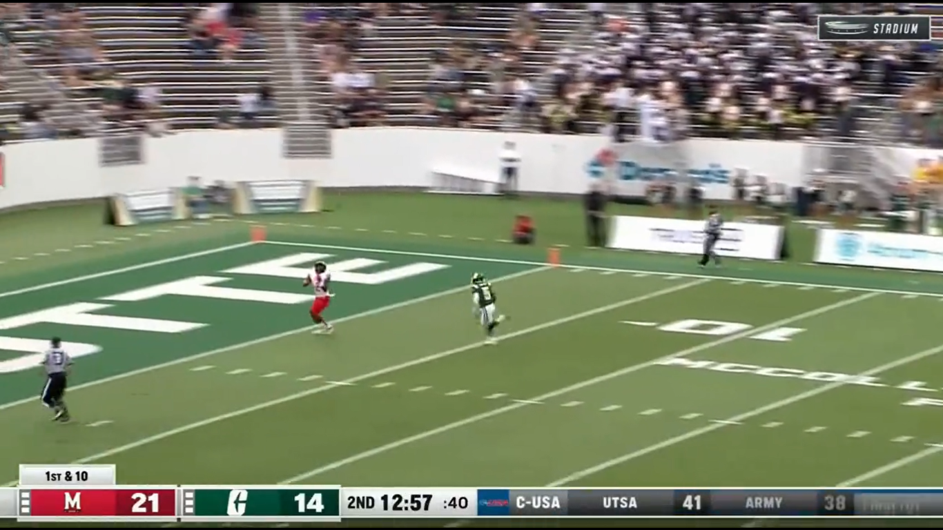 Jacob Copeland breaks free for pair of huge TDs vs. Charlotte